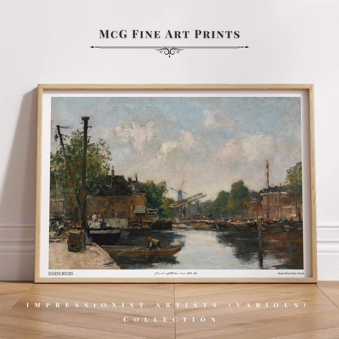 Canal in Rotterdam Gallery Wall Art Print Vintage Landscape Oil ...