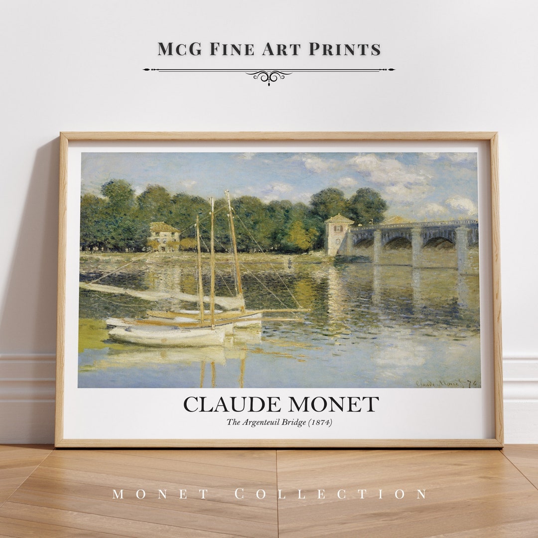 The Argenteuil Bridge Monet Print Vintage Riverside Landscape Oil ...