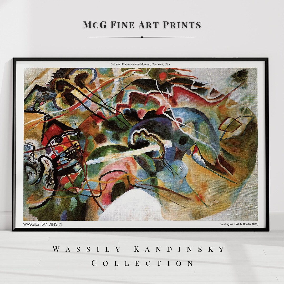 Picture With a White Border Kandinsky Wall Art Print Mid Century Modern ...