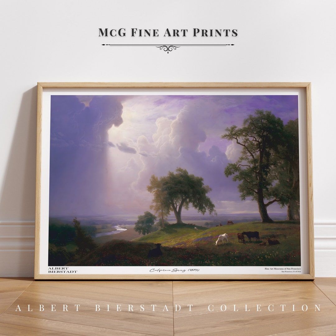 California Spring Gallery Wall Art Print Vintage Forest River Landscape ...