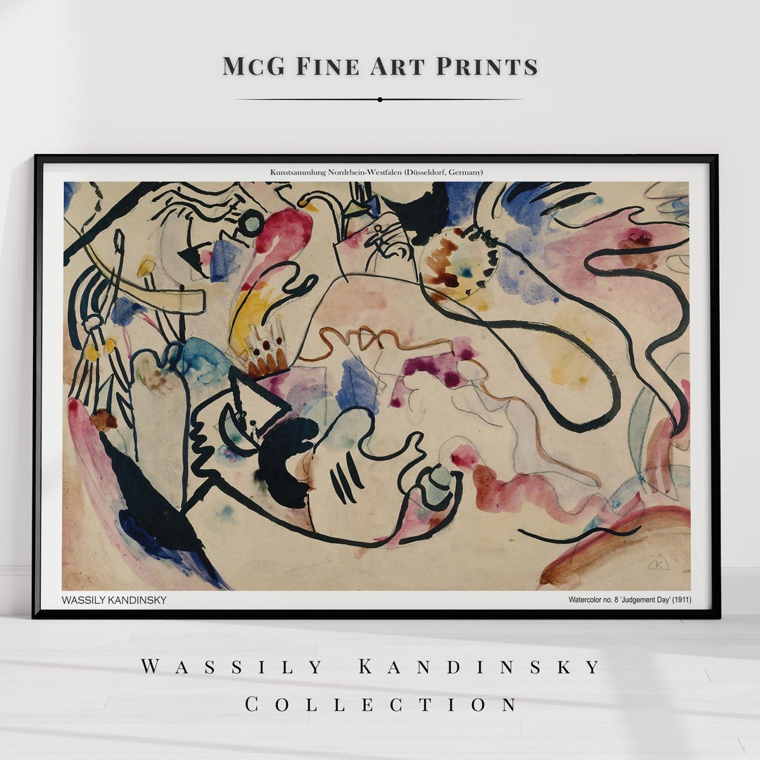 Aquarell No 8 Judgement Day Riders Kandinsky Wall Art Print Mid Century ...