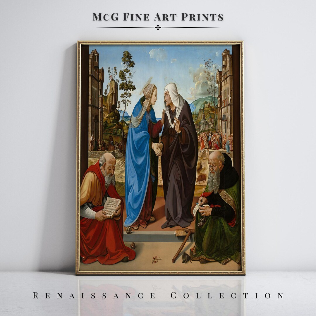 Visitation With Saint Nicholas and Saint Anthony Wall Art Antique ...