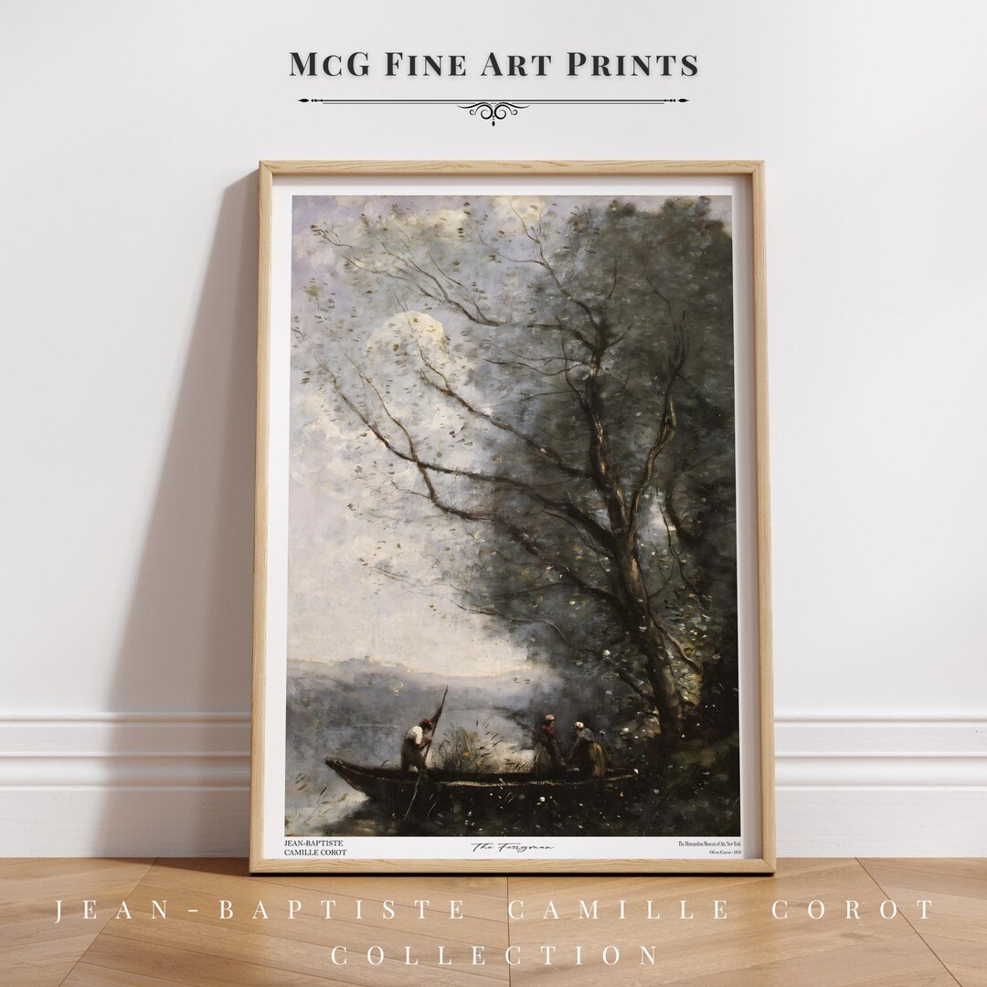 The Ferryman Gallery Wall Art Print Vintage Green Landscape Forest ...