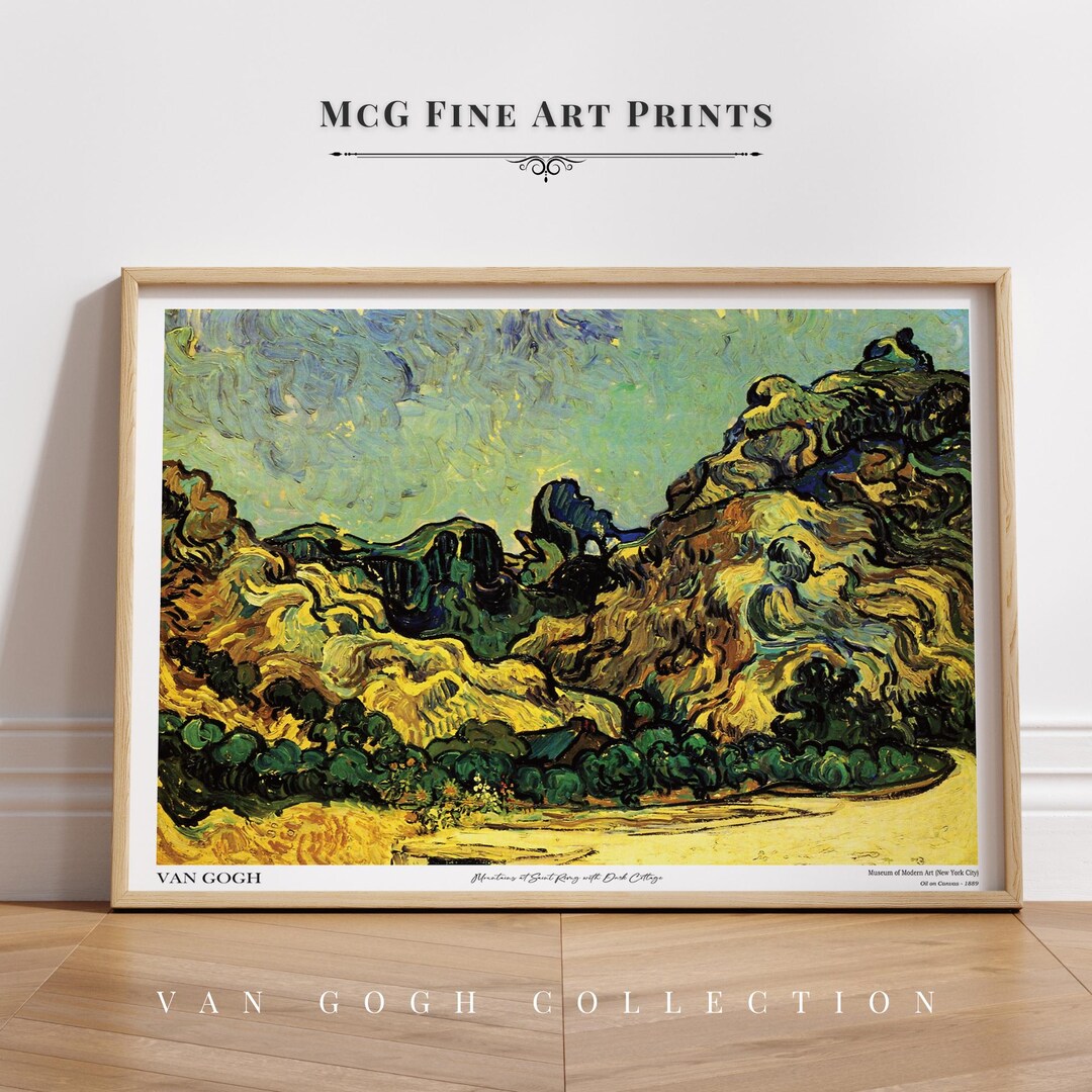 Mountains at Saint Remy With Dark Cottage Van Gogh Gallery Wall Art ...