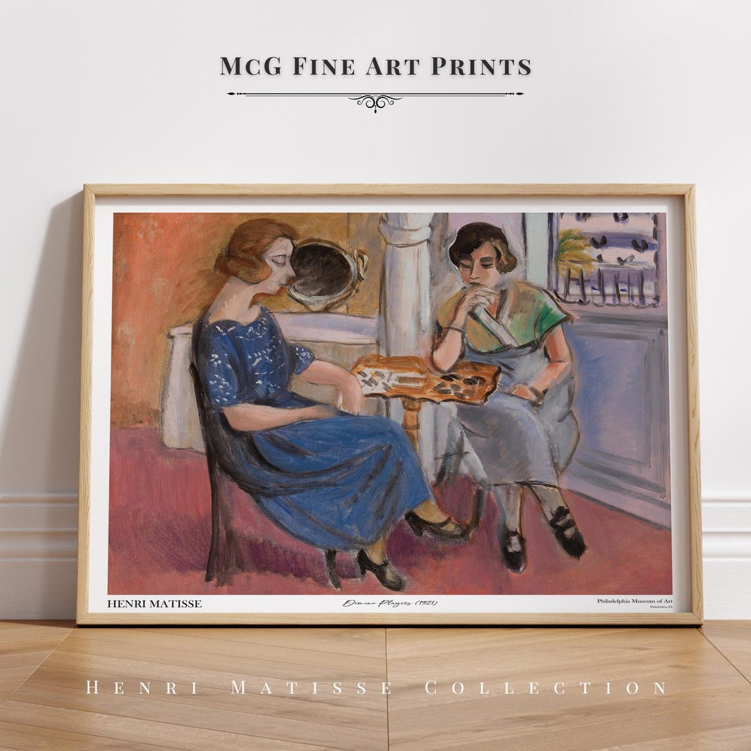 Domino Players Matisse Gallery Wall Art Print Vintage Women Portrait ...