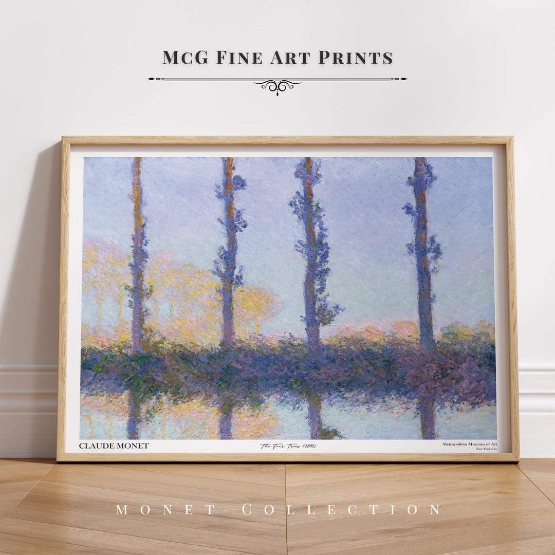 The Four Trees Monet Gallery Wall Art Print Vintage Landscape Painting ...