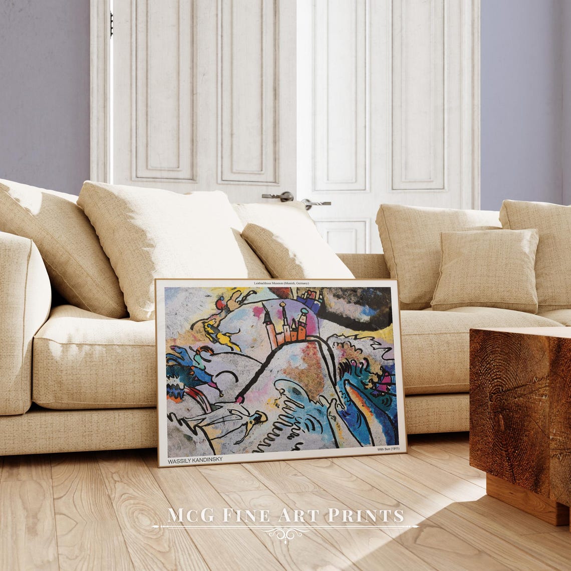With Sun Kandinsky Gallery Wall Art Poster Print Mid Century Modern Oil ...
