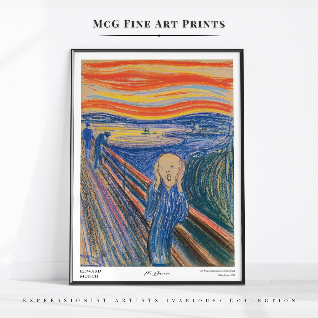 The Scream Modern Minimalist Gallery Wall Art Poster Print Boho ...