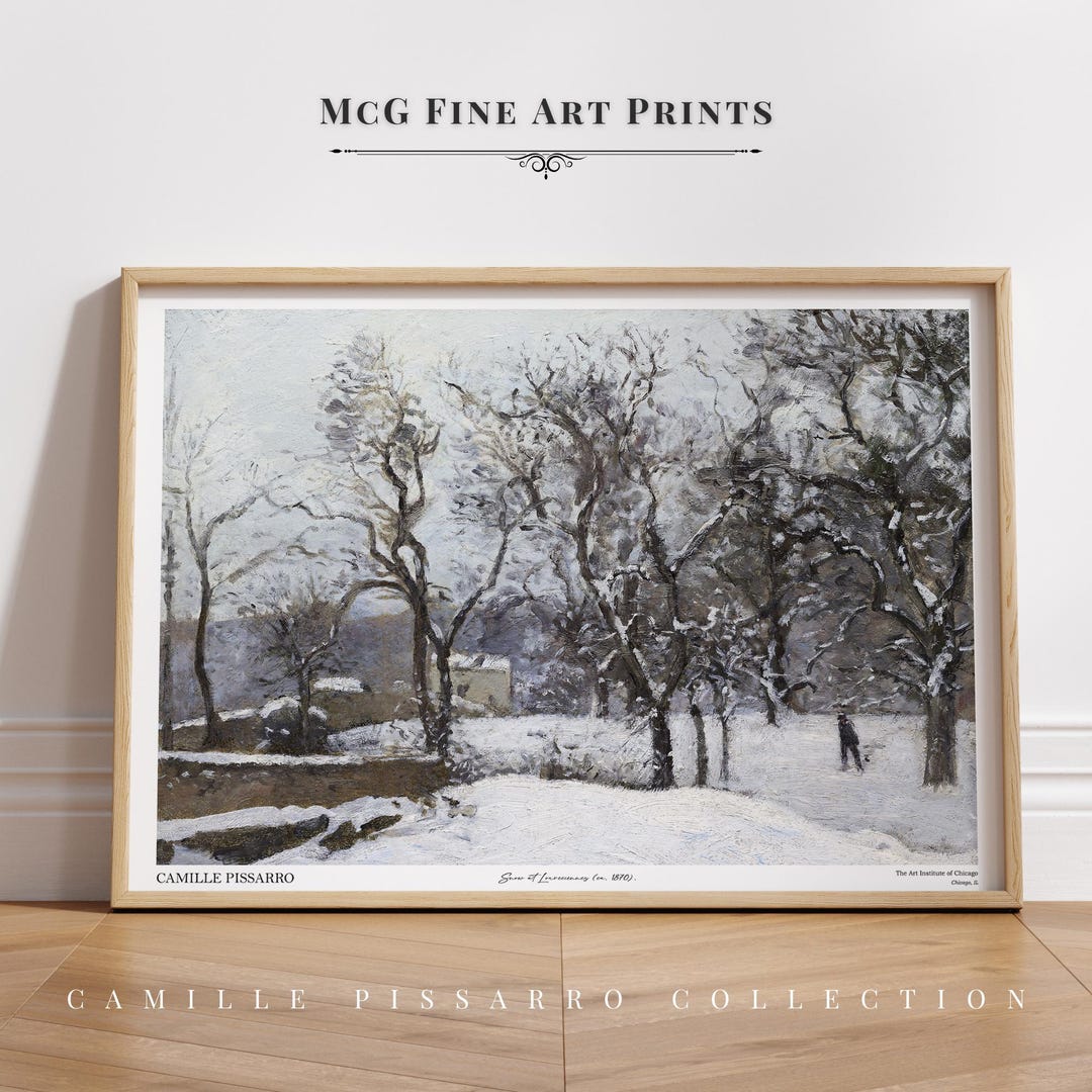 Snow at Louveciennes Gallery Wall Art Print Vintage Winter Landscape ...
