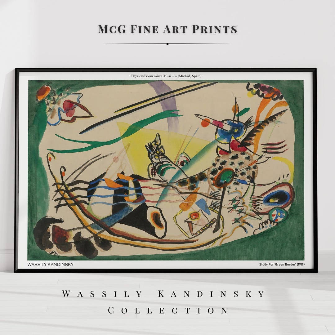 Study for Green Border Kandinsky Wall Art Print Mid Century Modern ...