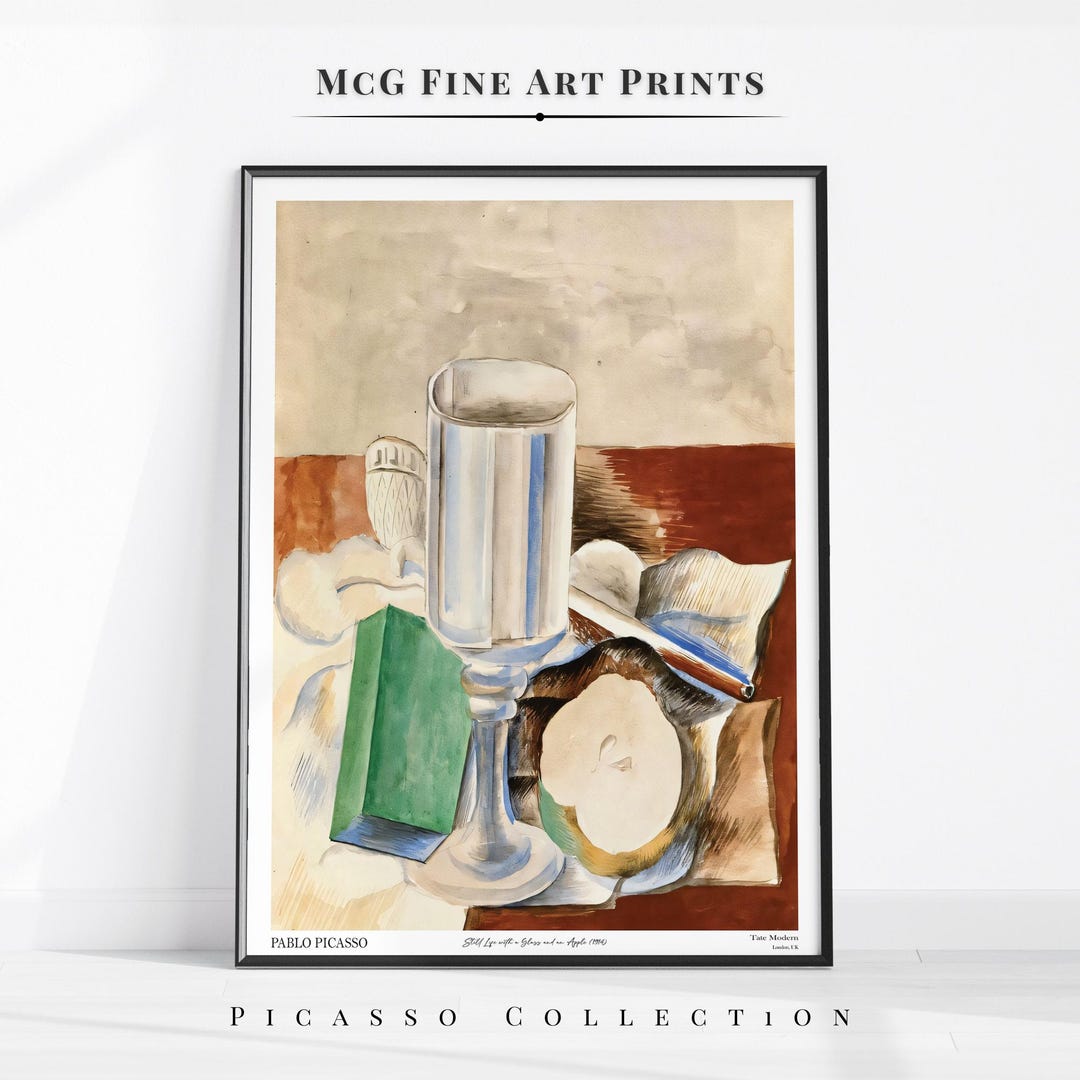 Still Life With a Glass and an Apple Picasso Gallery Wall Art Food ...