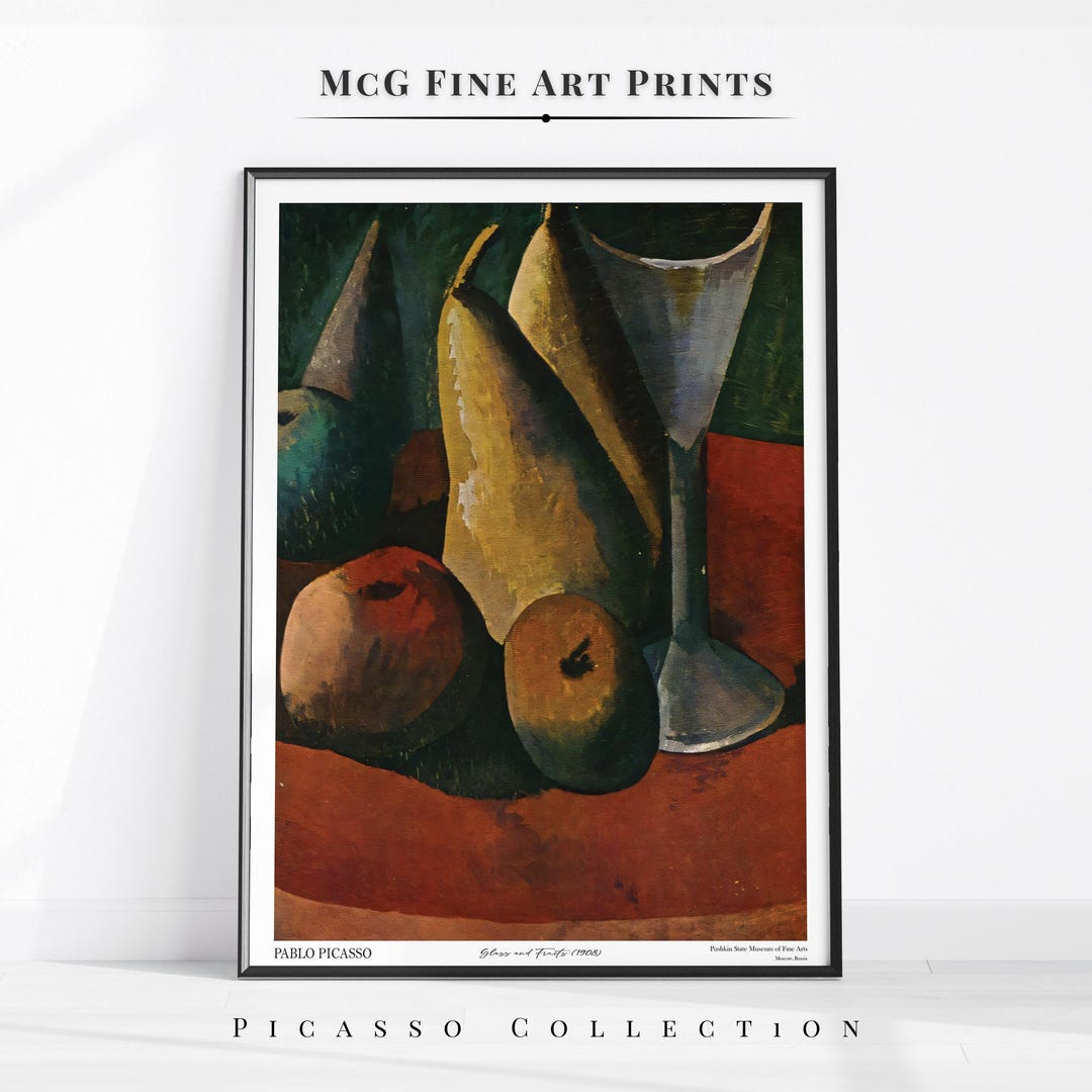 Glass and Fruits Picasso Still Life Gallery Wall Art Food Print Mid ...