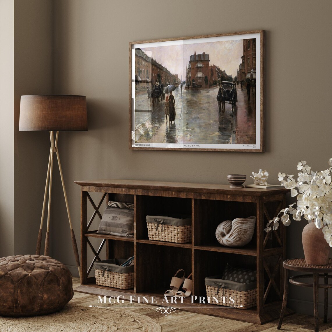 Rainy Day Boston Gallery Wall Art Print Vintage American Cityscape Oil ...