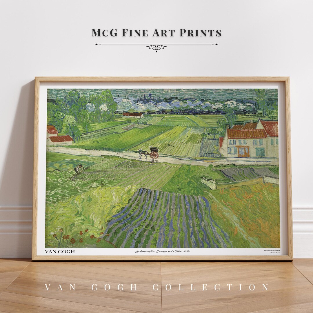 Landscape With a Carriage and a Train Van Gogh Wall Art Print Vintage ...