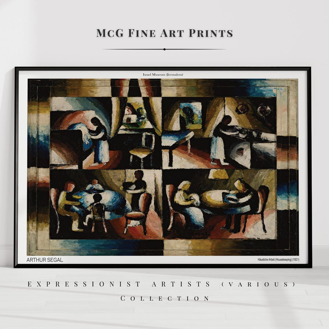 Housekeeping Mid Century Modern Minimalist Gallery Wall Art Print Oil ...