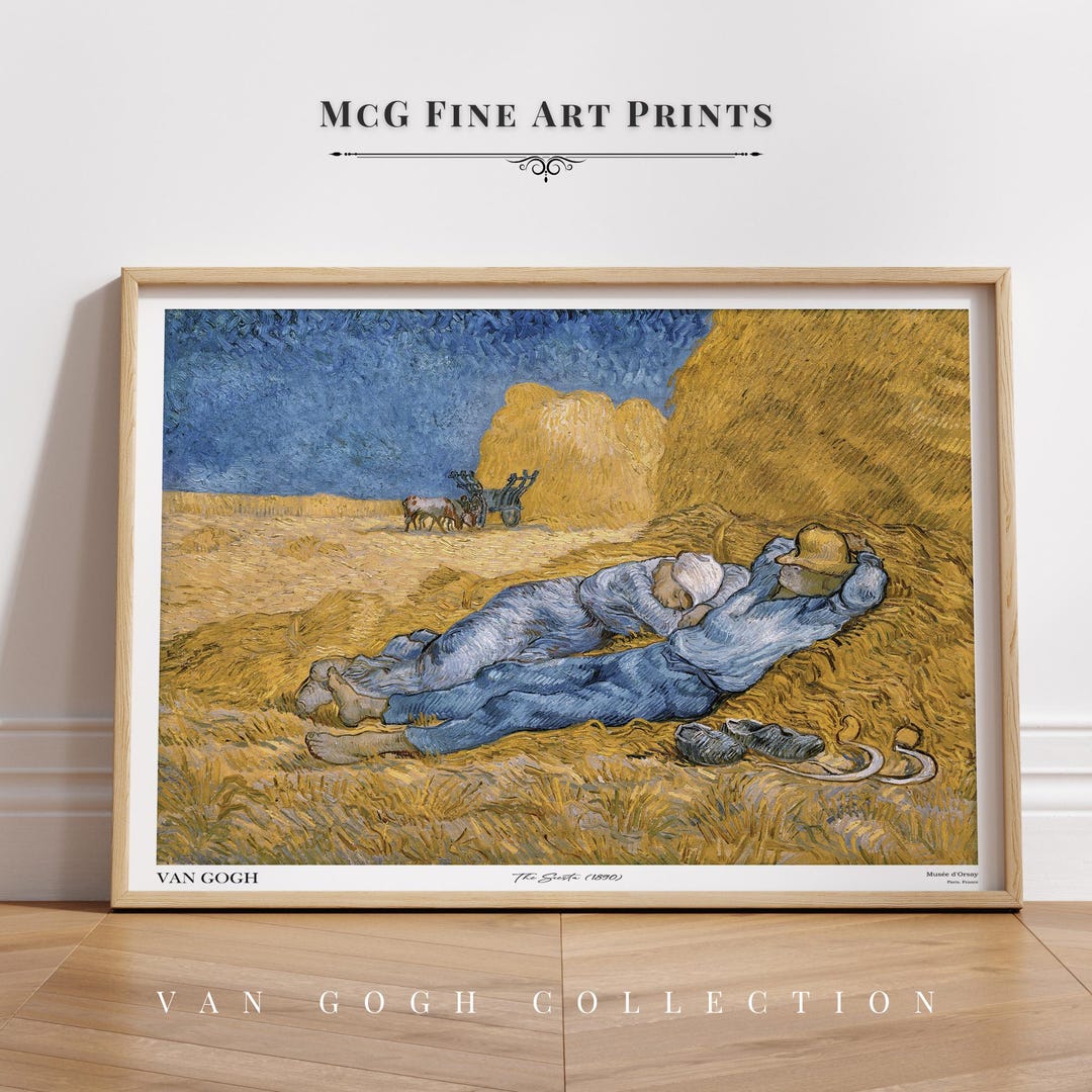 The Siesta Van Gogh Gallery Wall Art Poster Print Vintage Landscape ...