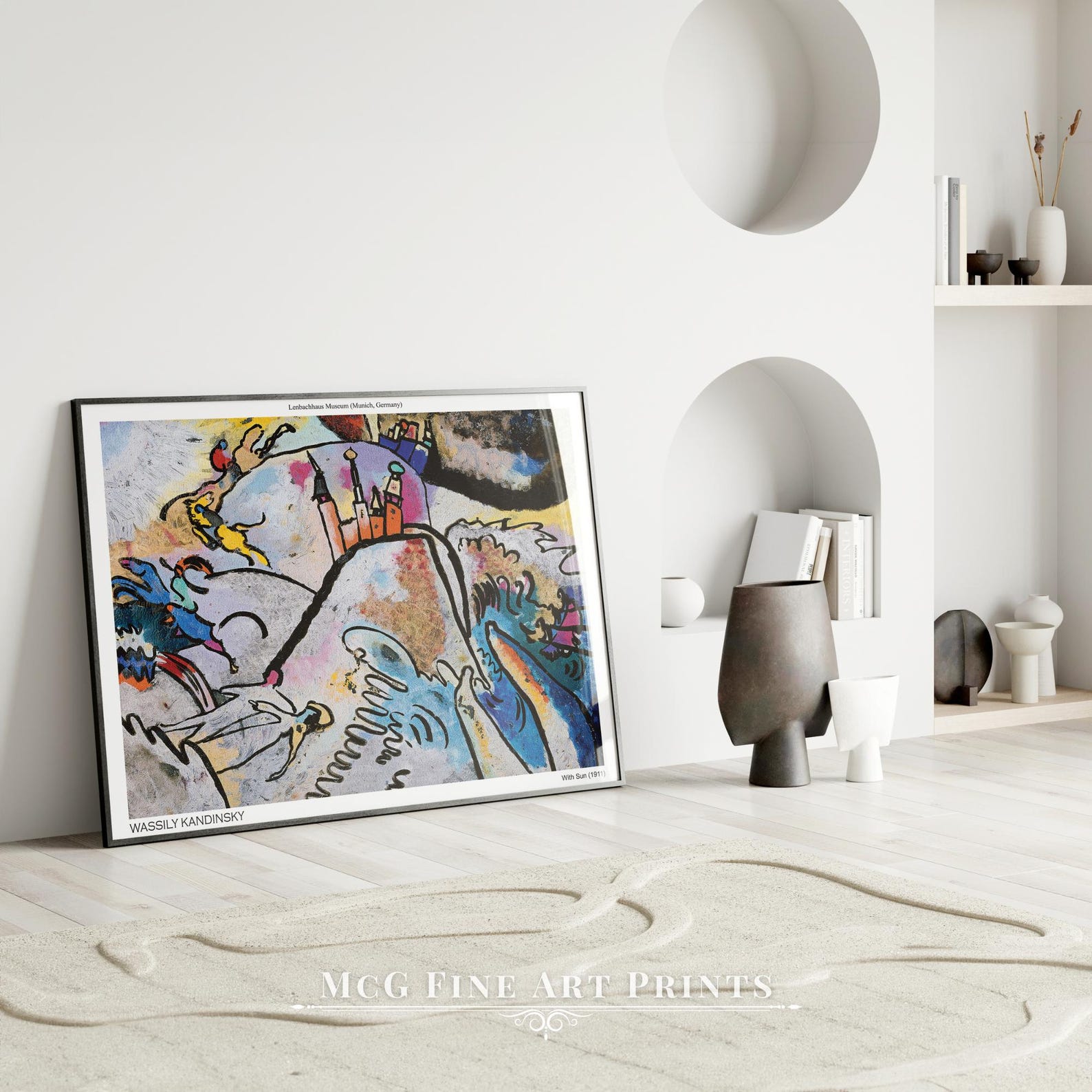 With Sun Kandinsky Gallery Wall Art Poster Print Mid Century Modern Oil ...