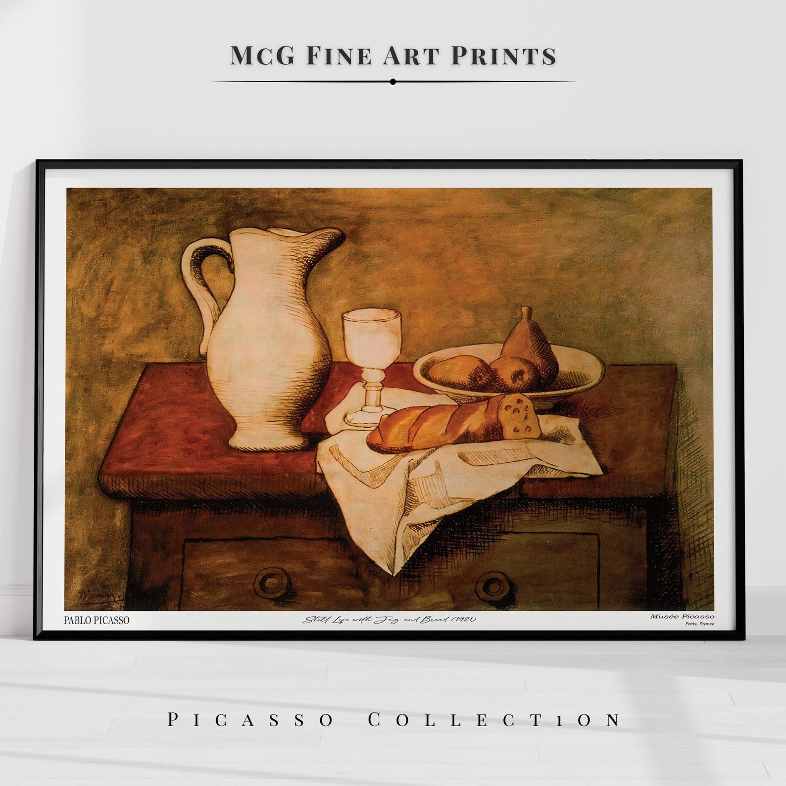 Still Life With Jug and Bread Picasso Gallery Wall Art Food Print Mid ...