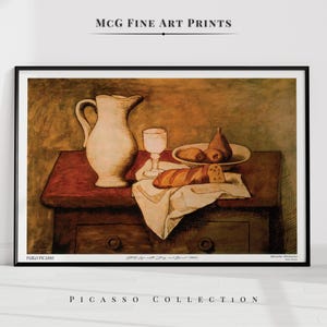 Still Life With Jug and Bread Picasso Gallery Wall Art Food Print Mid ...