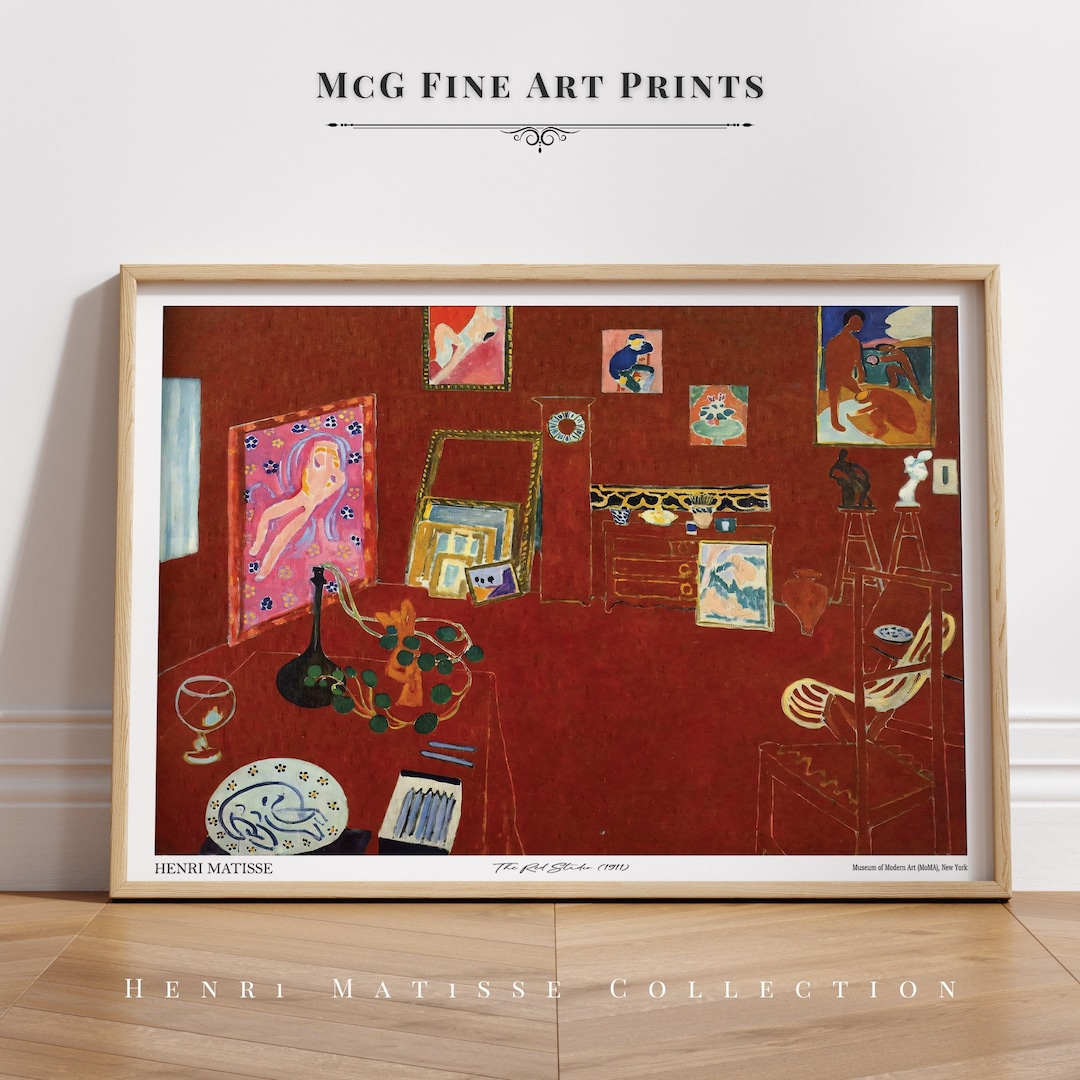 The Red Studio Matisse Gallery Wall Art Print Vintage Aesthetic Living Room Home Decor Mid ...