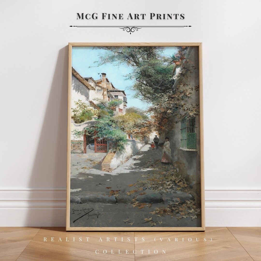 Street Scene in Granada Gallery Wall Art Print Vintage Spain Cityscape ...