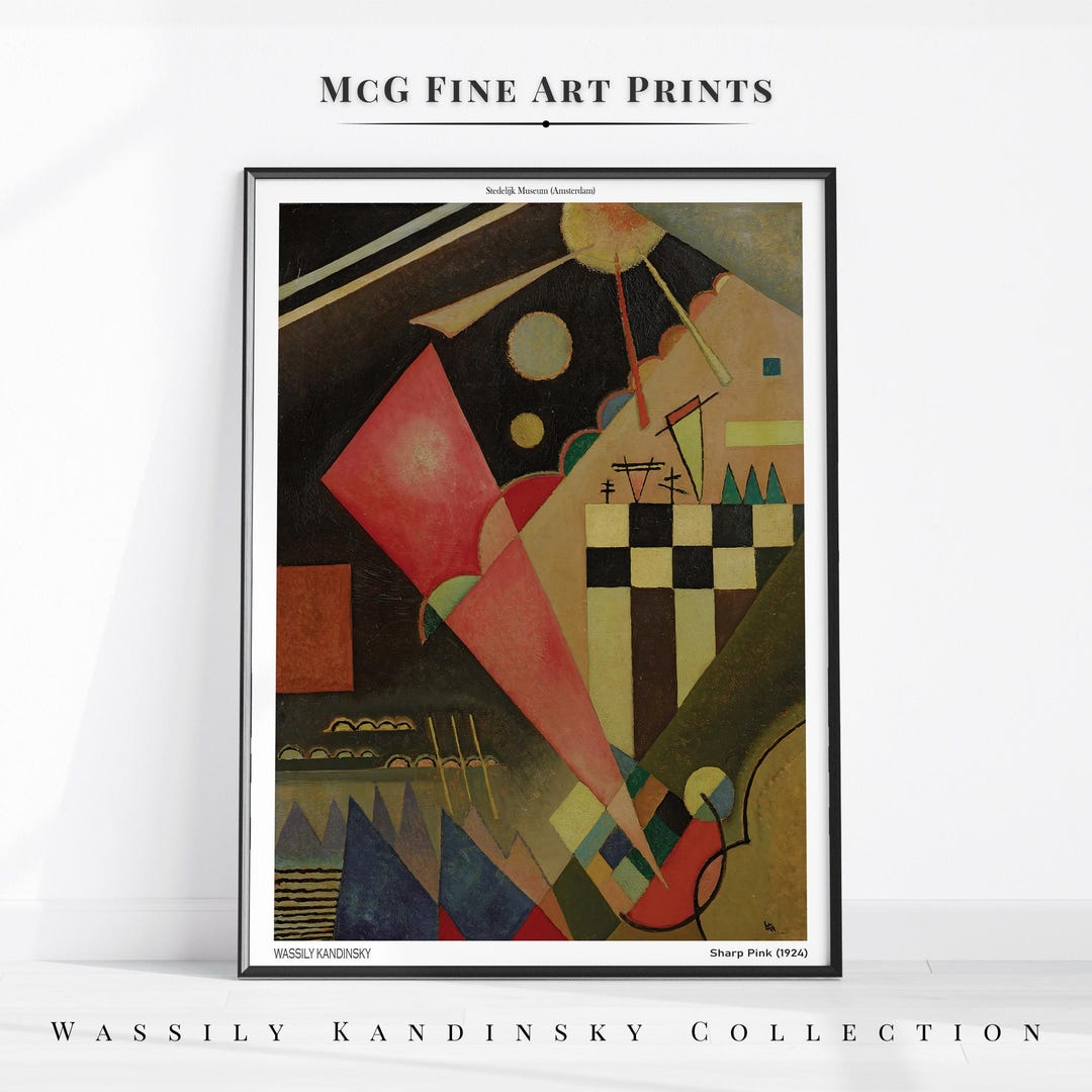 Sharp Pink Kandinsky Wall Art Print Mid Century Modern Minimalist ...