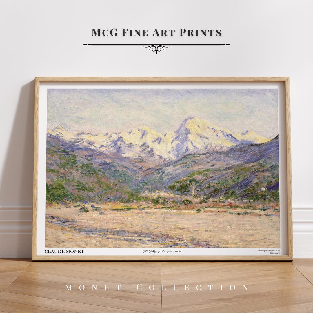 The Valley of the Nervia Monet Gallery Wall Art Print Vintage Mountain ...