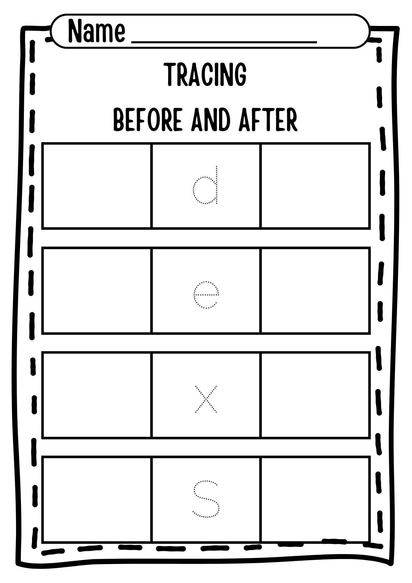 Alphabet Worksheets Printable Tracing Before and After Letter Instant ...