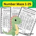 Math Worksheets Number Maze Dinosaur: Counting 1-25 Math Game - Etsy