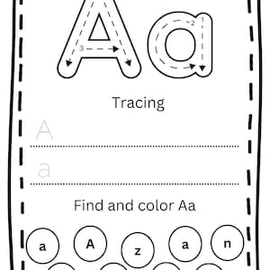 Alphabet Worksheets Printable Tracing Find and Color Homeschool Teacher ...