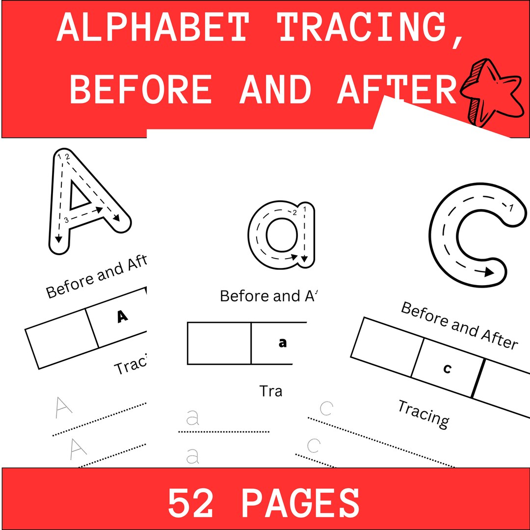 Alphabet Worksheets Printable Tracing Before and Color Homeschool ...