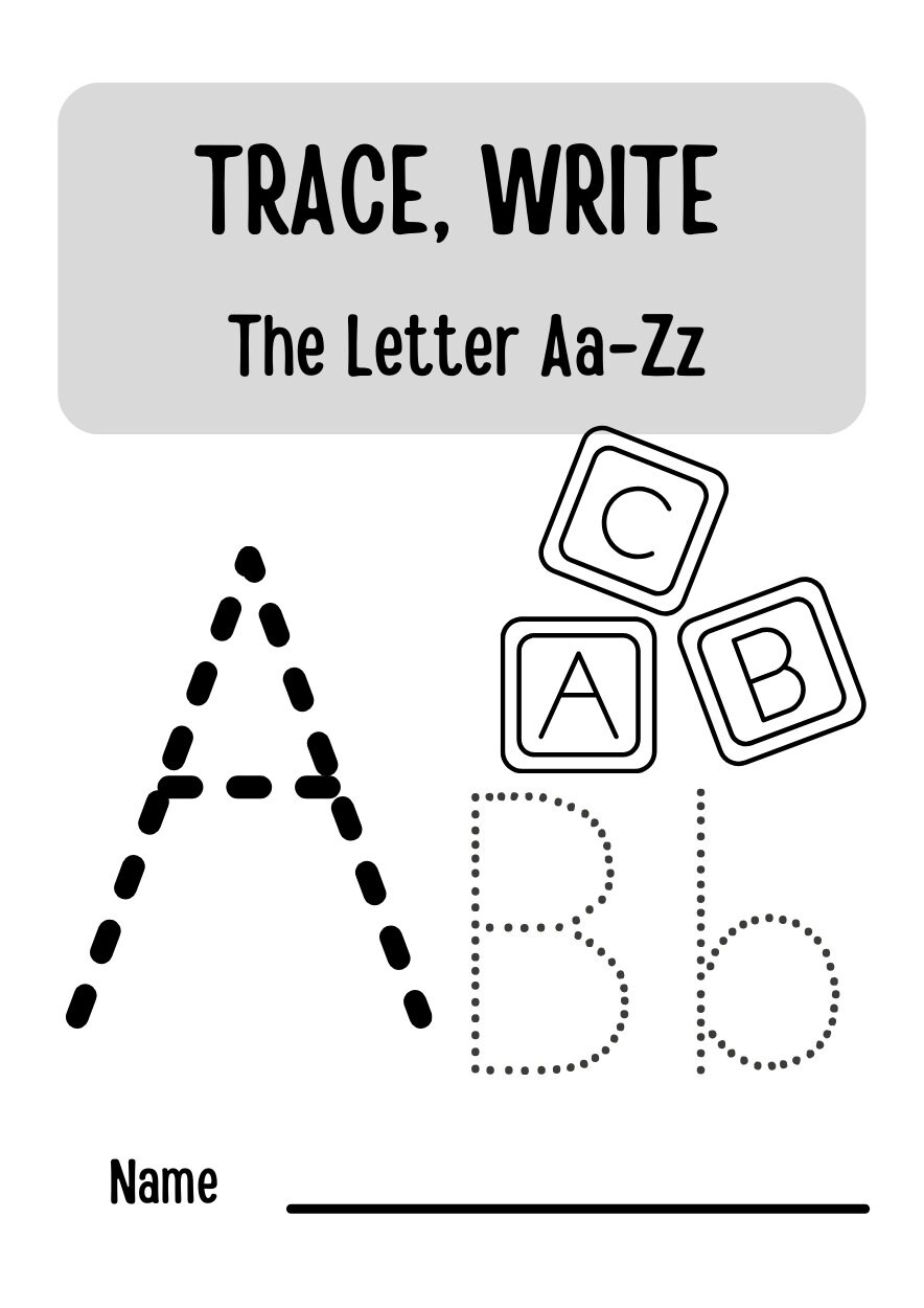 Alphabet Trace and Write the Letter Uppercase Lowercase Practice ...