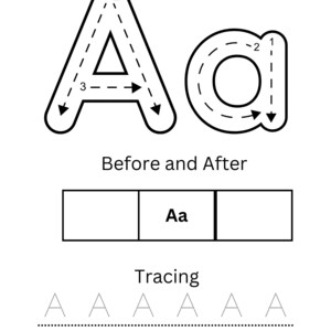 Alphabet Worksheets Tracing Before and After the Letter Activities ...