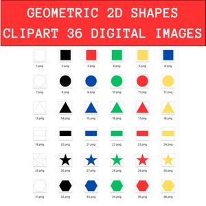 Shapes Clipart, 2D Shapes Clip Art PNG, Kawaii Geometric Shapes ...