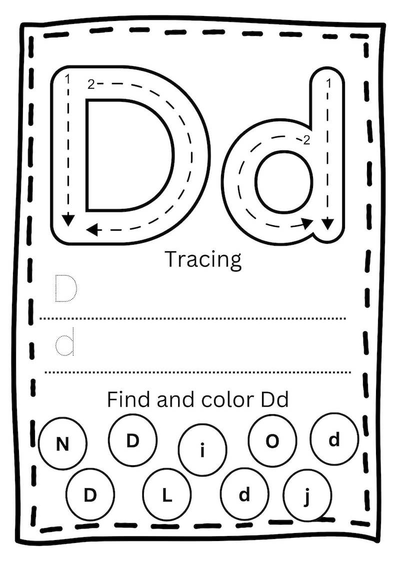 Alphabet Worksheets Printable Tracing Find and Color Homeschool Teacher ...