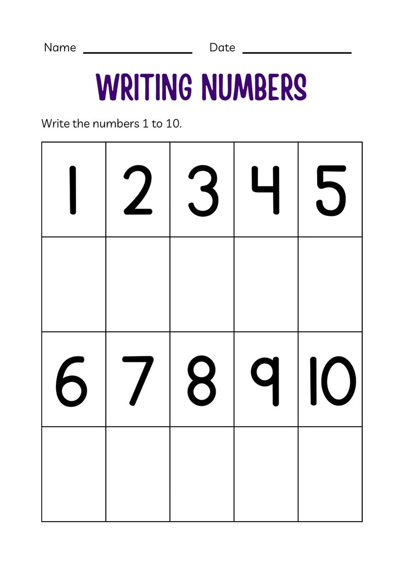 Math Worksheet: Number Tracing, Writing, Number Order Activities ...