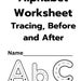 Alphabet Worksheets Tracing Before and After the Letter Activities ...