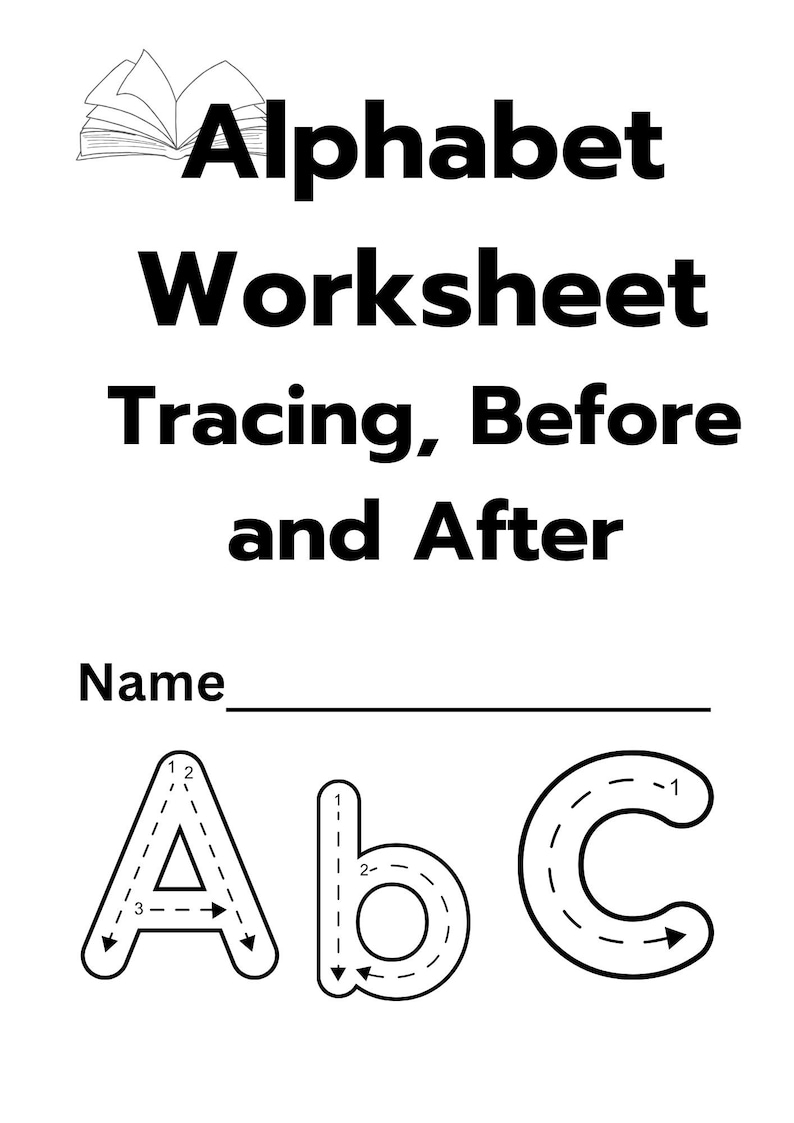 Alphabet Worksheets Tracing Before and After the Letter Activities ...