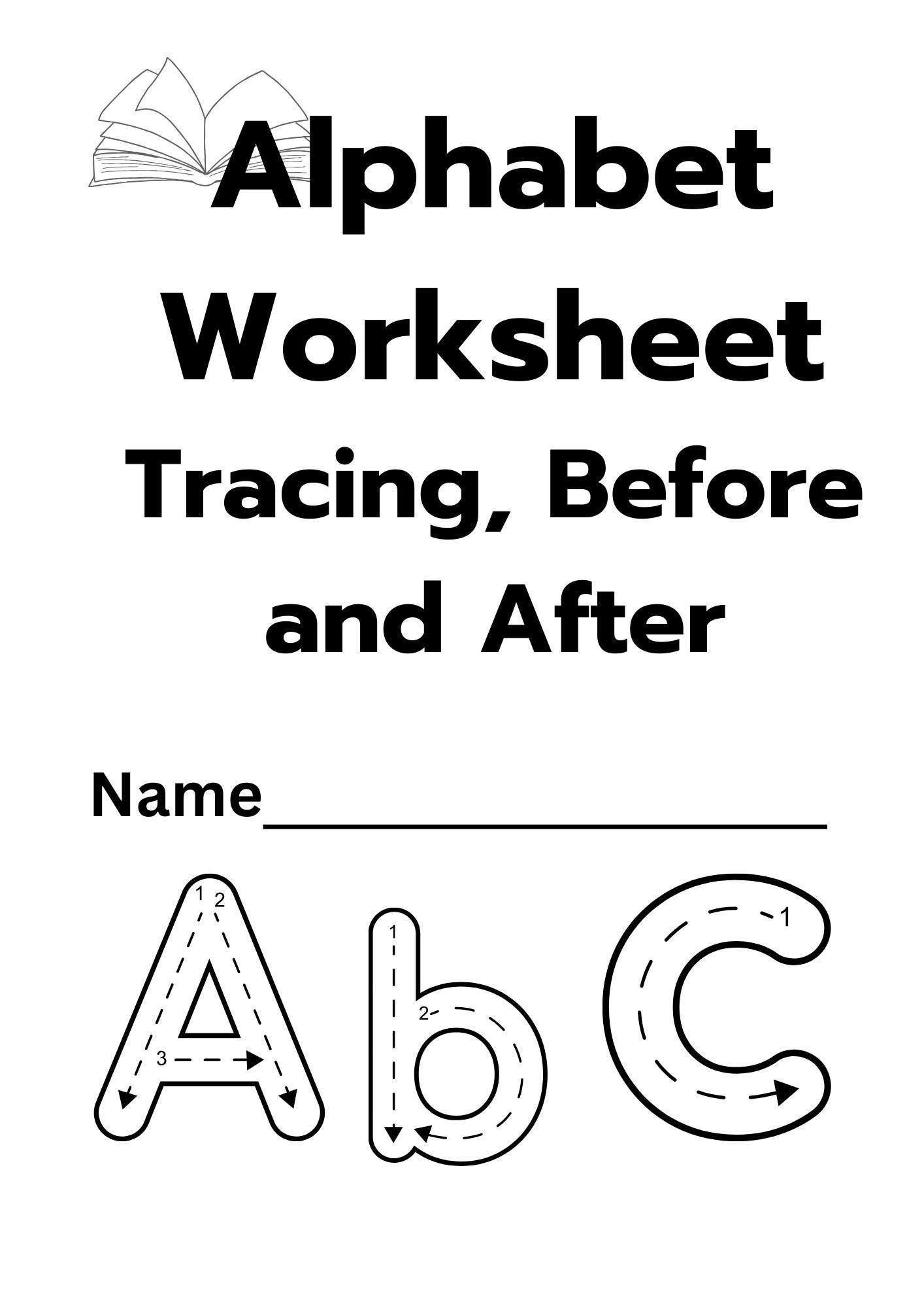 Alphabet Worksheets Tracing Before and After the Letter Activities ...