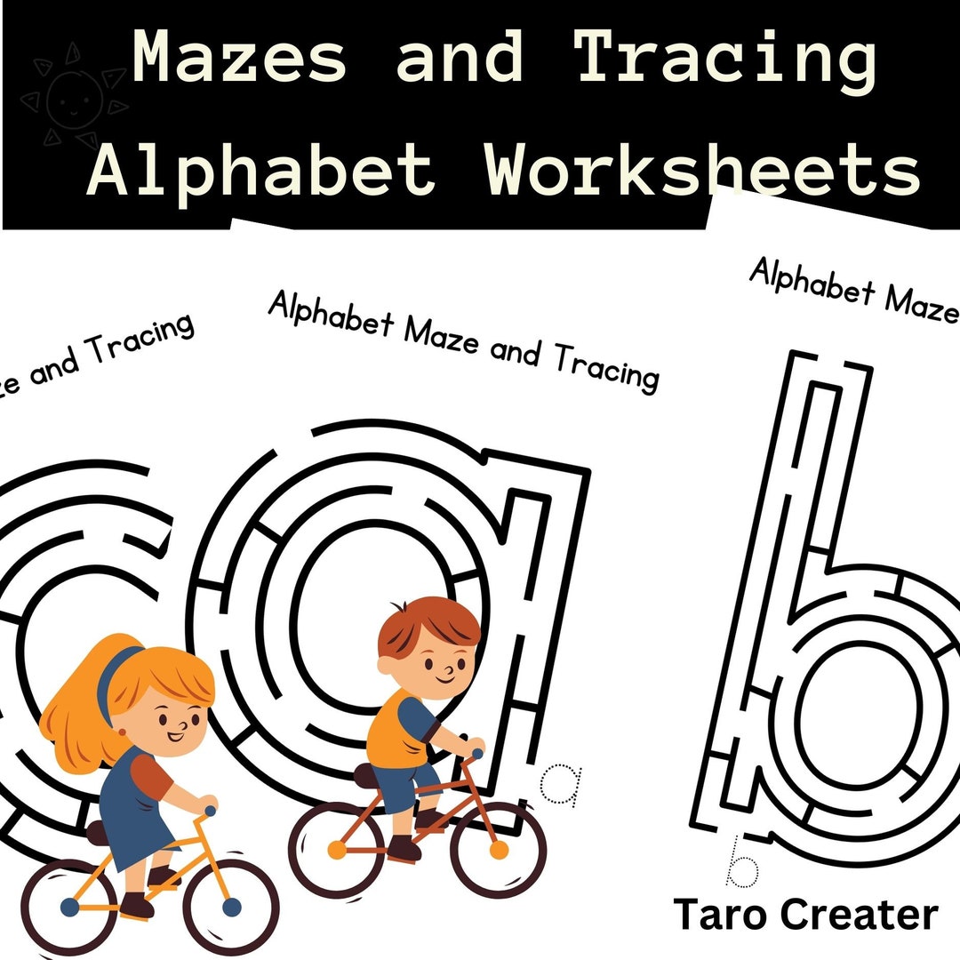 Alphabet Worksheets Printable Mazes and Tracing the Letter Activities ...