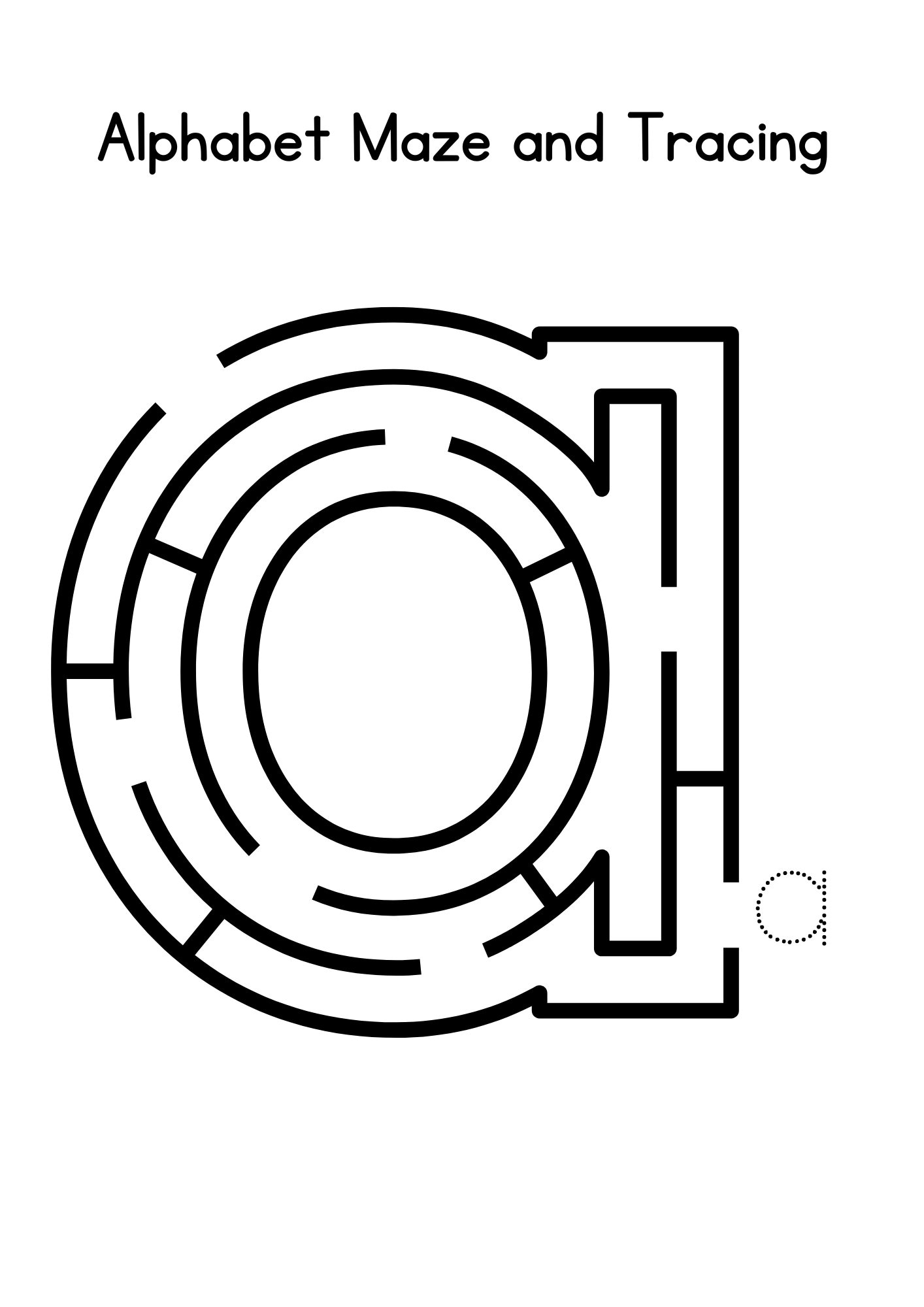 Alphabet Worksheets Printable Mazes and Tracing the Letter Activities ...