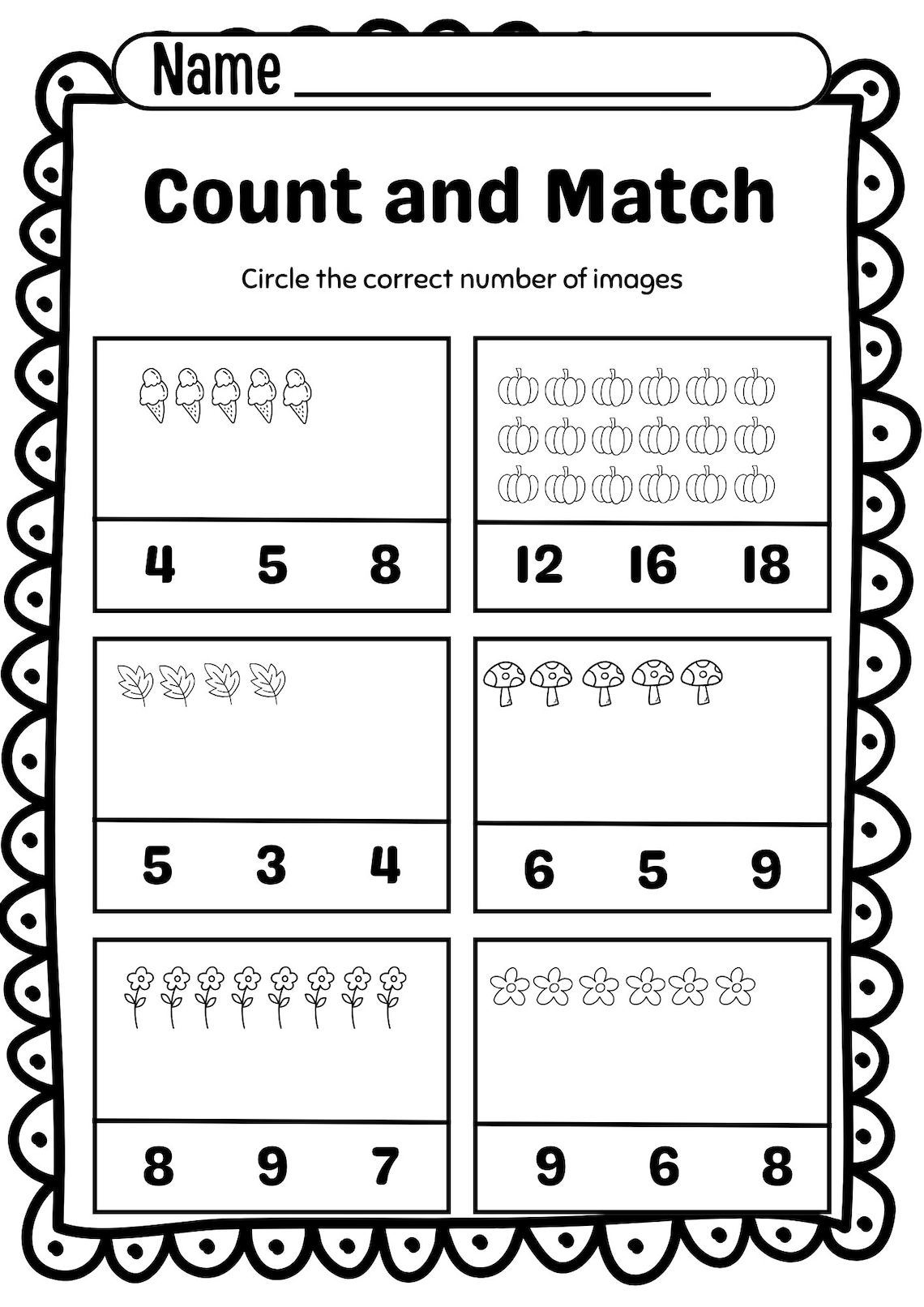 Math Game Math Worksheets Color, Count and Match, Homeschool Teacher ...