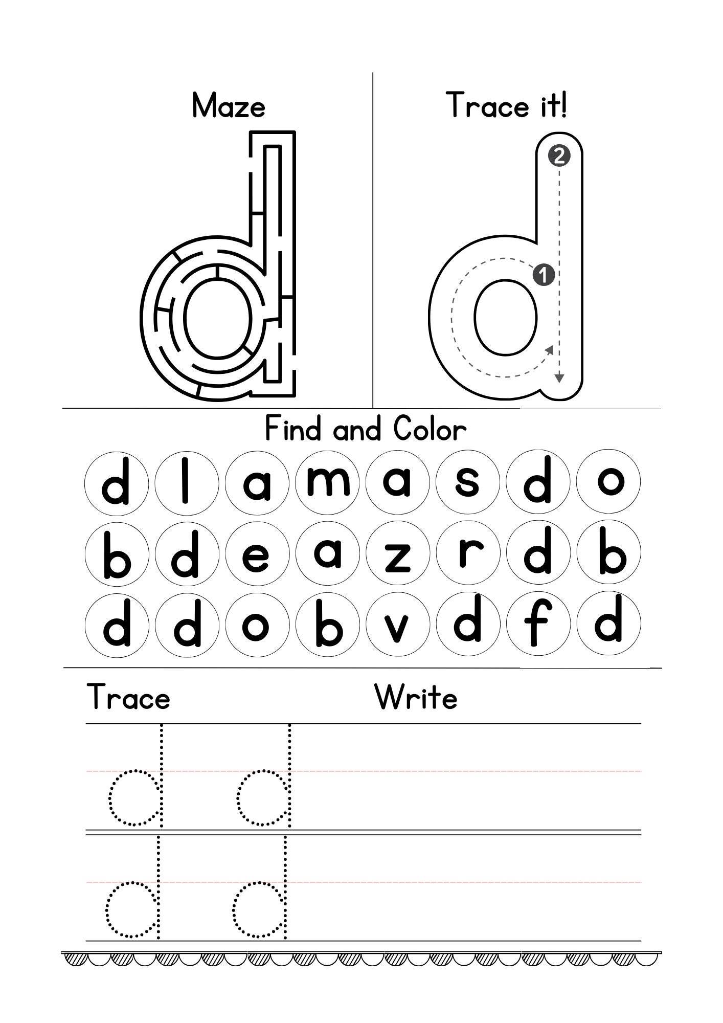 Alphabet Worksheets Mazes,tracing Find and Color the Letter Activities ...