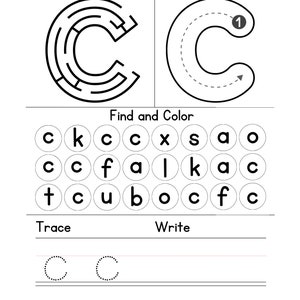 Alphabet Worksheets Mazes,tracing Find and Color the Letter Activities ...