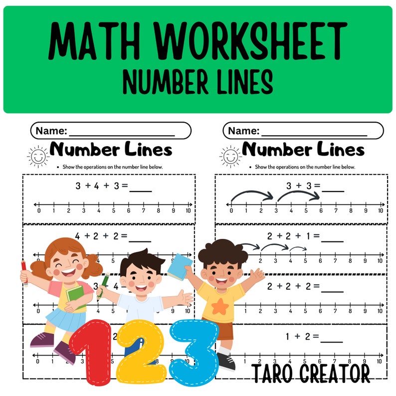 Math Worksheets - Math Game - Number Lines, Teacher - Kids ...