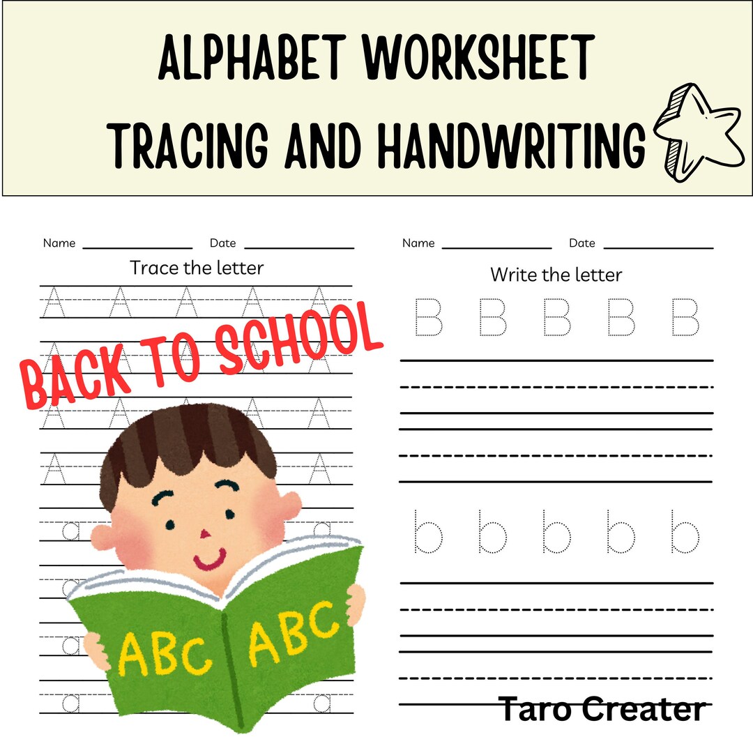 Back to School Alphabet Worksheets Tracing and Handwriting the Letter ...