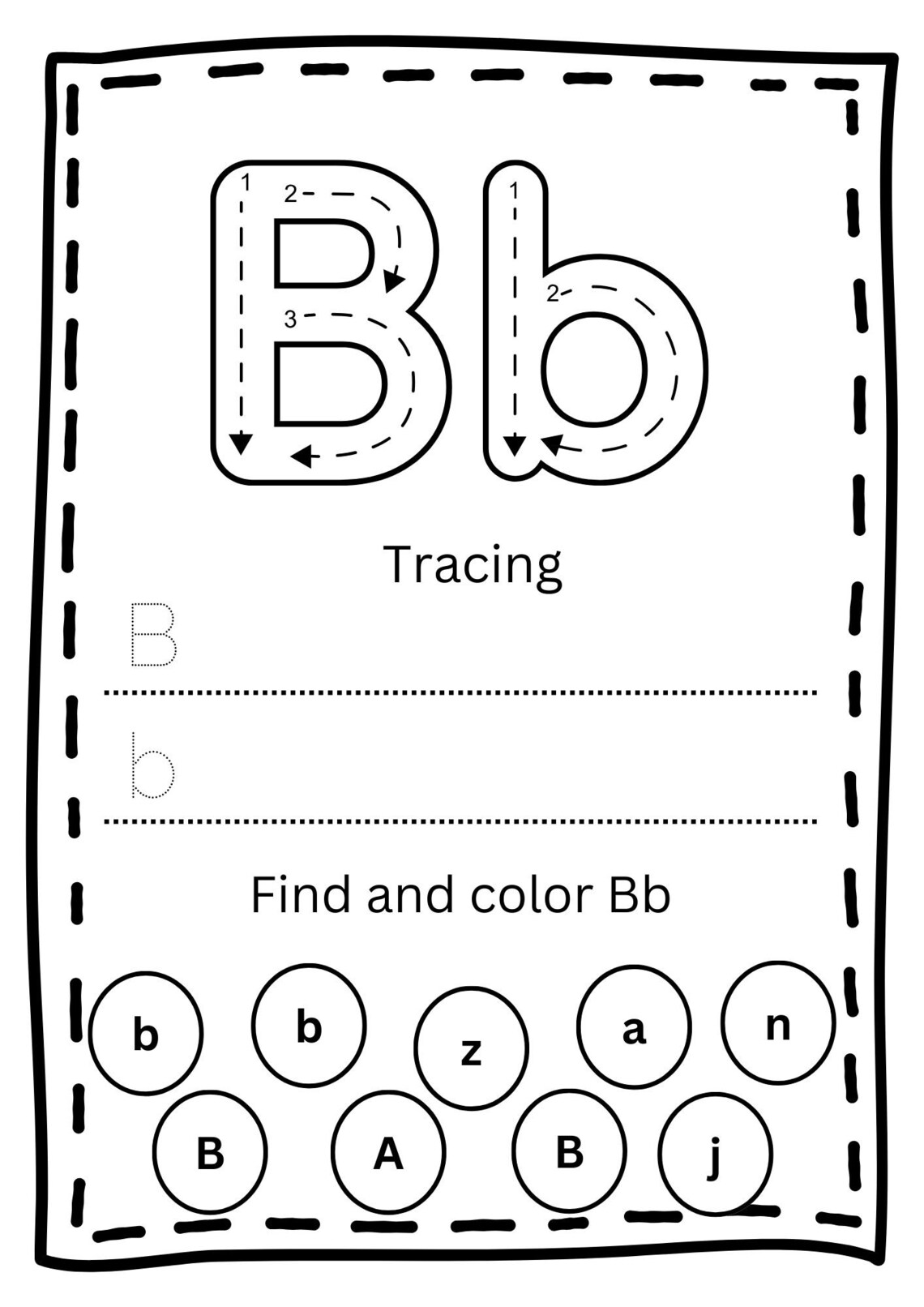 Alphabet Worksheets Printable Tracing Find and Color Homeschool Teacher ...