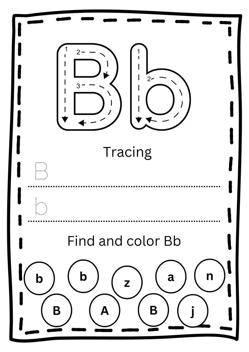 Alphabet Worksheets Printable Tracing Find and Color Homeschool Teacher ...