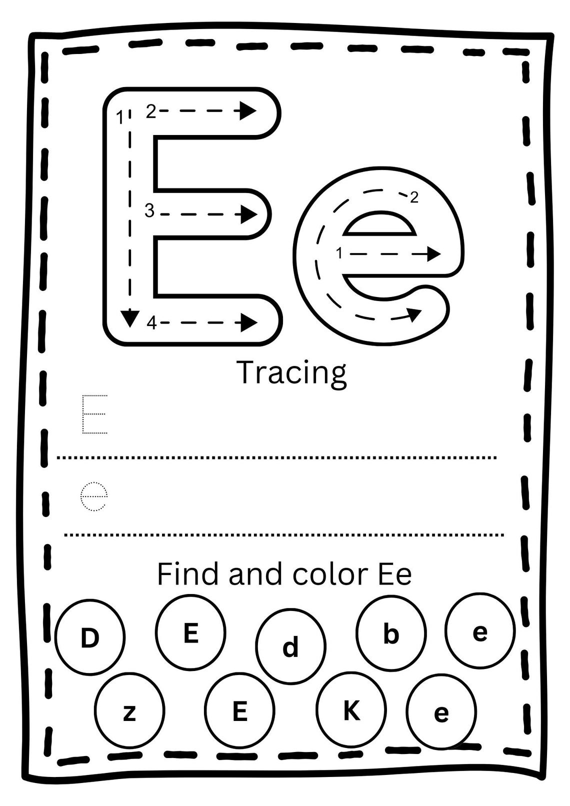 Alphabet Worksheets Printable Tracing Find and Color Homeschool Teacher ...