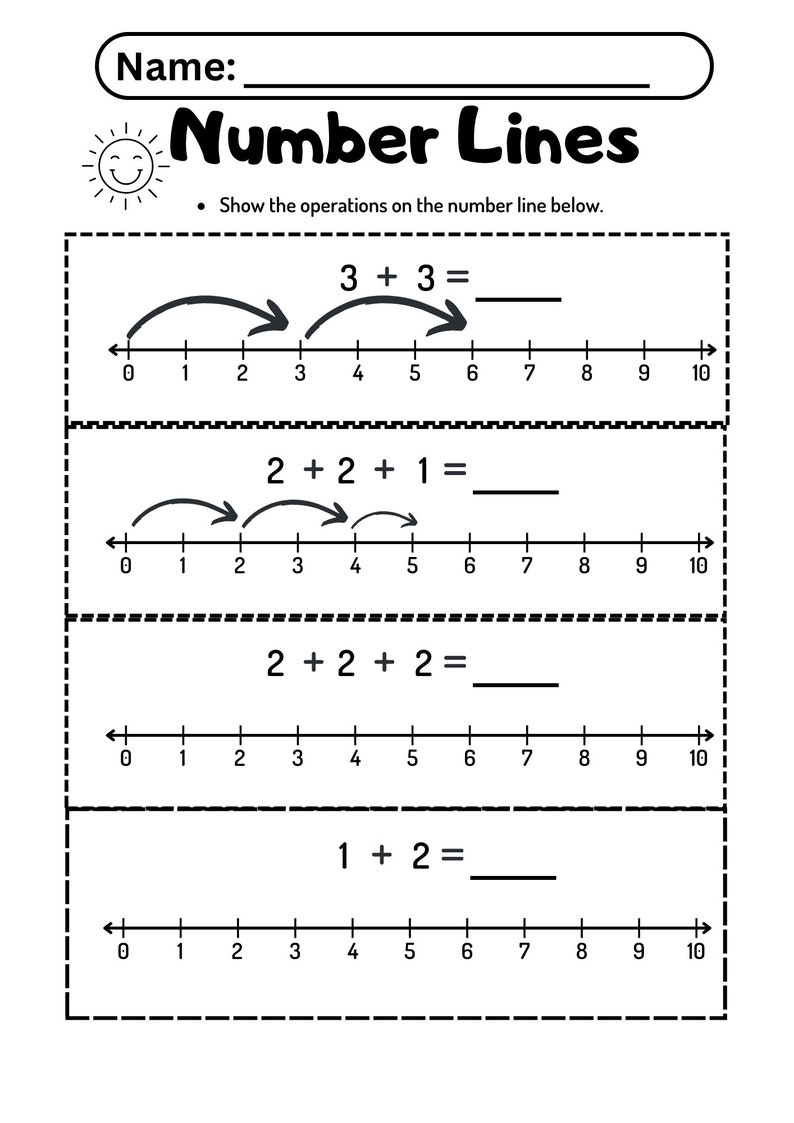 Math Worksheets - Math Game - Number Lines, Teacher - Kids ...